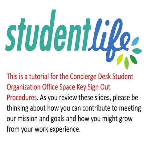 Concierge Desk Key Sign-Out | PPT