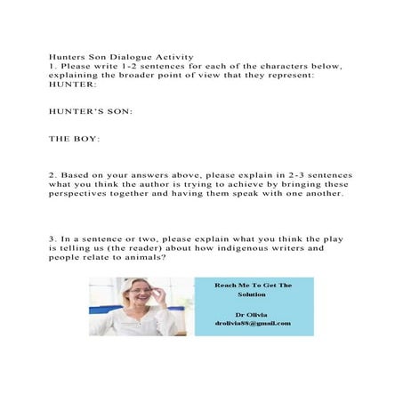 Hunters Son Dialogue Activity1. Please write 1-2 sentences for e.docx