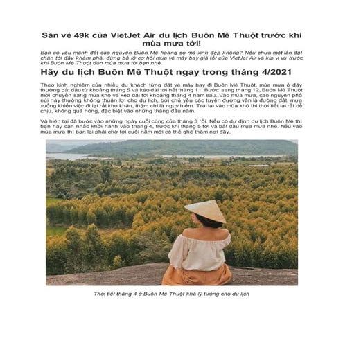 San ve 49k cua vietjet air, du lịch Buon Me Thuot truoc khi mua mua toi | PDF