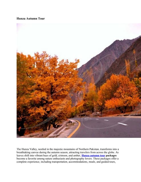 Hunza Autumn 2024. Hunza Autumn Tours | PDF