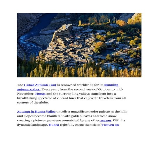Hunza Autumn Tours.Skardu Autumn Tour. Pakistan Autumn Tour | DOCX