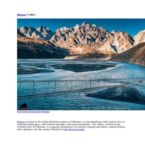 Hunza ,Hunza valley, Hunza Valley Tours 2024 | DOCX