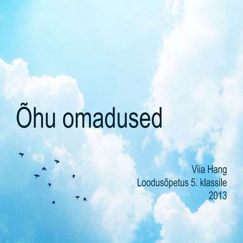 Õhu omadused | PPTX