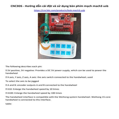 CNC3DS Huong dan cai dat ban phim mach3 usb cnc | PDF