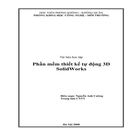 Giáo trình Solidwork toàn tập | PDF