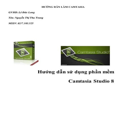 Huongdansudung camtasia studio 8 | DOCX