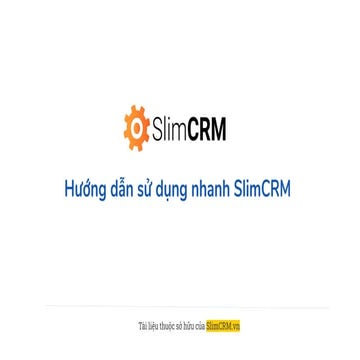 Hướng dẫn sử dụng phần mềm SlimCRM | PDF