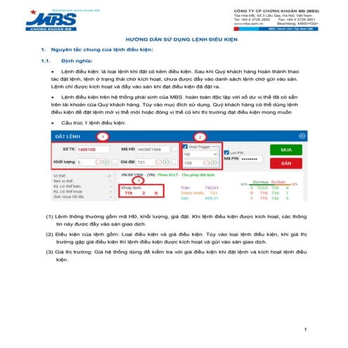 Huong dan su dung va dat lenh chung khoan phai sinh mbs | PDF
