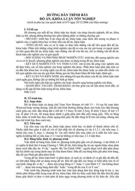 Hướng dẫn trình bày chuyên đề tốt nghiệp | PDF