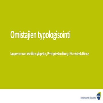 Omistajayrittäjyyden tutkimustuloksia | PPTX