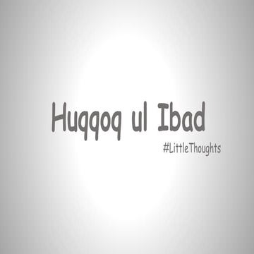 Huqqoq ul ibad | PPTX