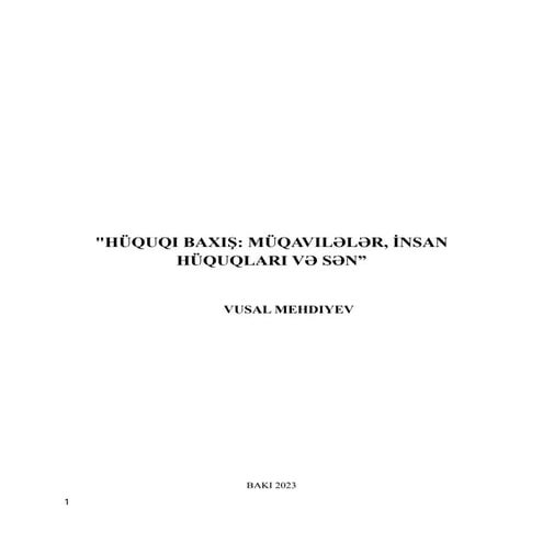 Hüquqi Baxış (kitab) .by Vusal Mehdiyev (International Lawrence expert ...