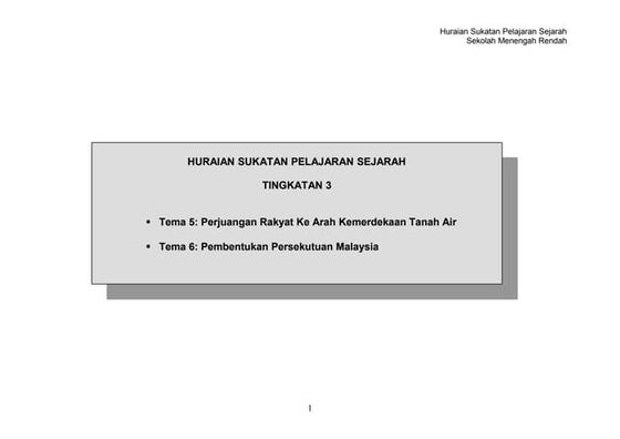 NOTA SEJARAH TINGKATAN 3 | PDF