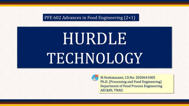 Hurdle technology for food preservation | PPTX