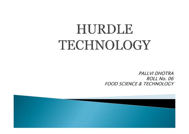 Hurdle technology for food preservation | PPTX