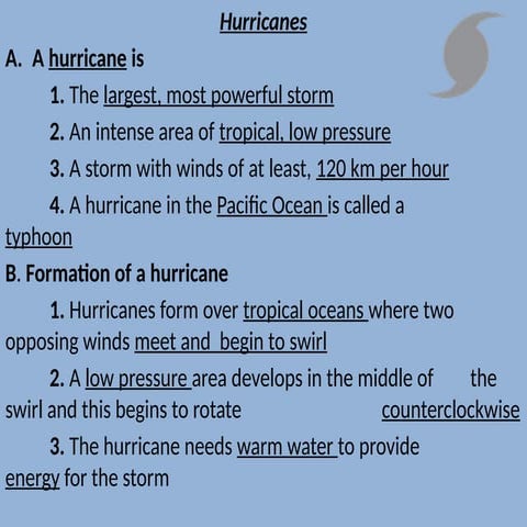 Hurricane-Notes-Powerpoint - for learning about hurricanes | PPT