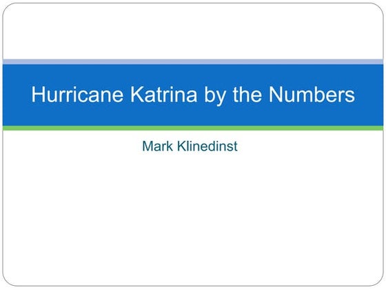 Book Explores Devastation, Rebuilding after Hurricane Katrina | PPTX ...