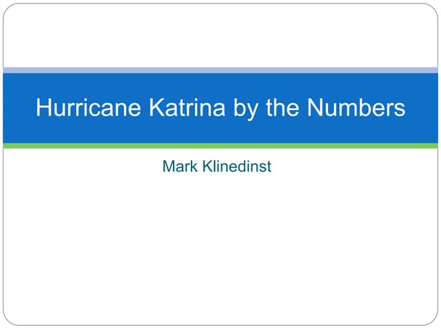 Book Explores Devastation, Rebuilding after Hurricane Katrina | PPTX