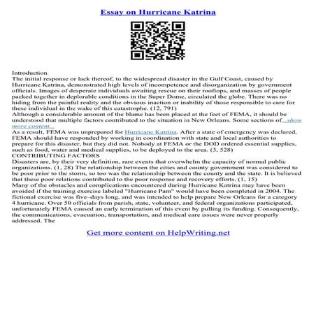Hurricane Katrina Essay | PDF