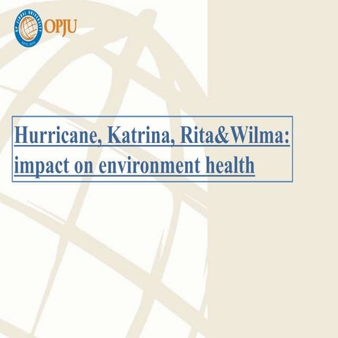 Hurricane, katrina, rita&wilma impact on environment health | PPTX