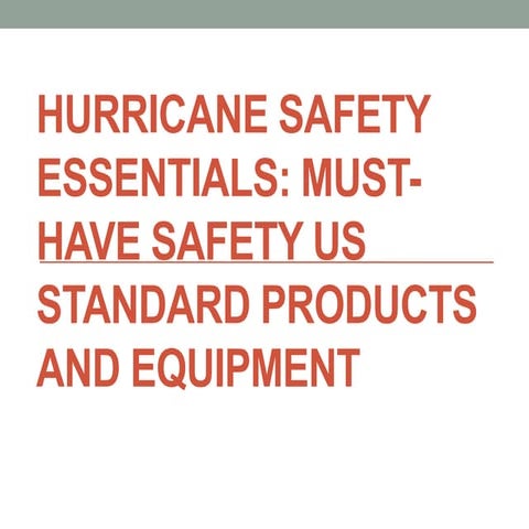 Hurricane Safety Essentials Must-Have Safety US Standard Products and ...