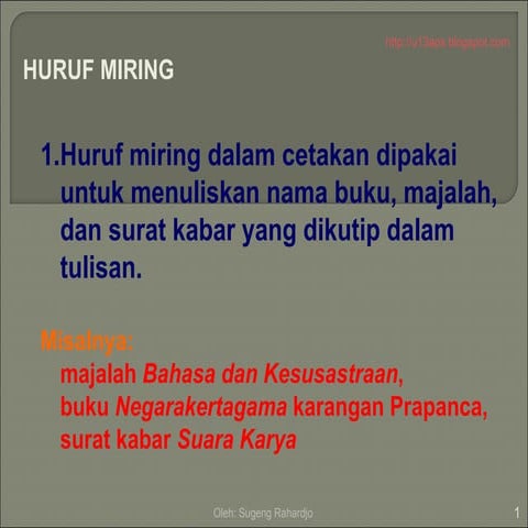 Huruf miring | PPT