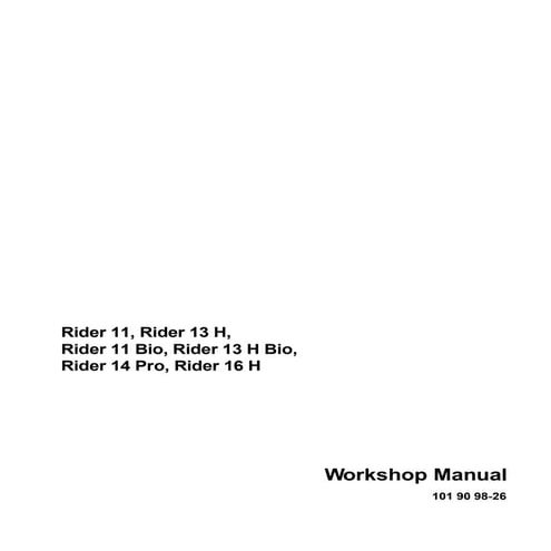 Husqvarna rider 14 pro service repair manual | PDF