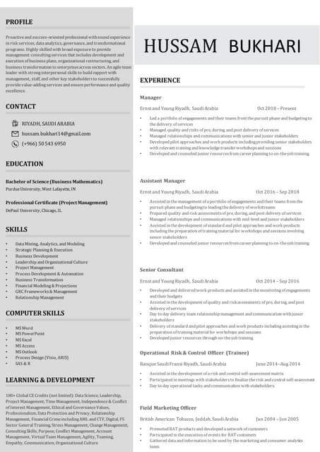 Farrukh ACCA CV with Good Experience in Finance | PDF