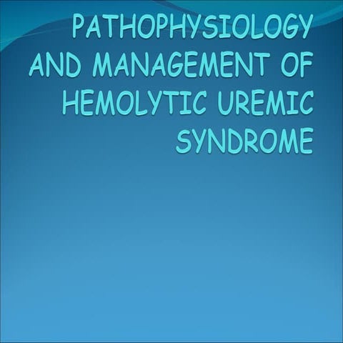 HUS Seminar | PPT | Blood Disorders | Diseases and Conditions