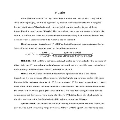 Hustle, a New Stat | PDF