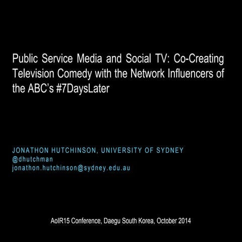 Public Service Media and Social TV: Co-creating television comedy with ...