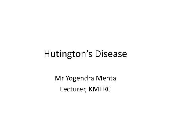 Huntington's Disease | PPT