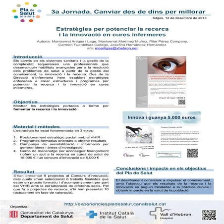 HUVH estratègies per potenciar la recerca i la innovació en cures ...