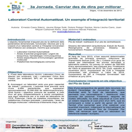 HUVH laboratori central automatitzat un exemple d'integració ...