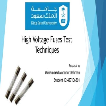 High voltage fuse test techniques | PPTX