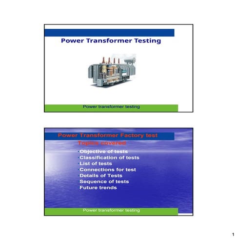 Transformer factory acceptance tests | PDF
