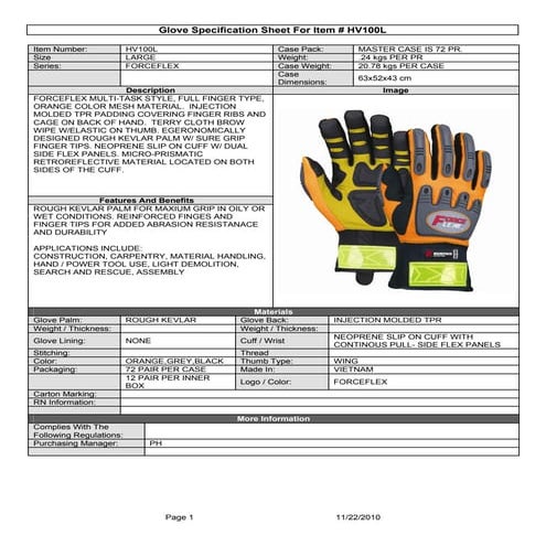 ForceFlex Gloves MCR Safety - Now in India +91-98851-49412 | PDF