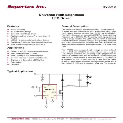 Hv9910 led driver | PDF