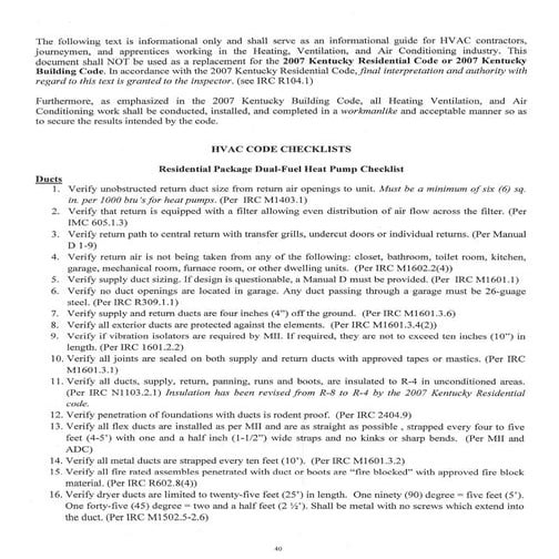 Hvac installation-checklists | PDF