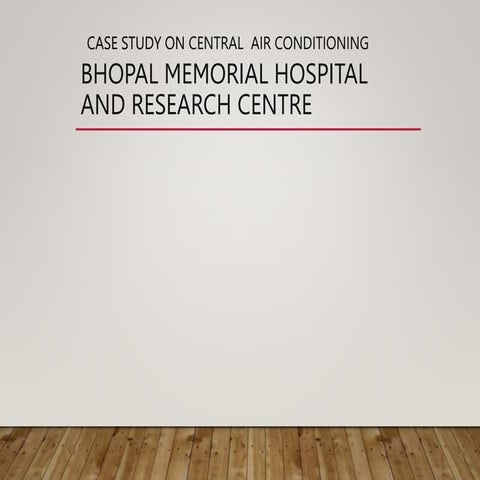 Hvac Case study of a Hospital including Chiller | PPTX