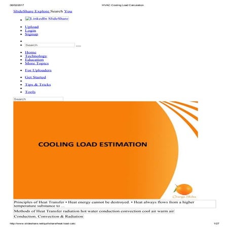 Hvac cooling load calculation | PDF