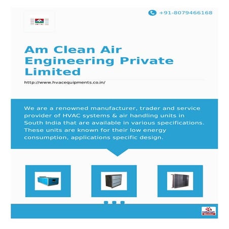 AM Clean Air Engineering Private Limited, Chennai, Air Handling Units | PDF
