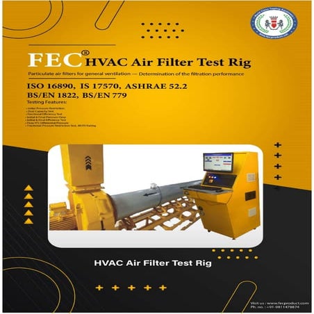 ASHRAE 52.2 HVAC Air Filter Test Equipment. | PDF