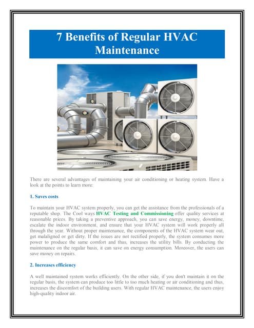 FACT HVAC's Guide to Understanding the Importance of Regular HVAC Maintenance | PDF | Indoor ...
