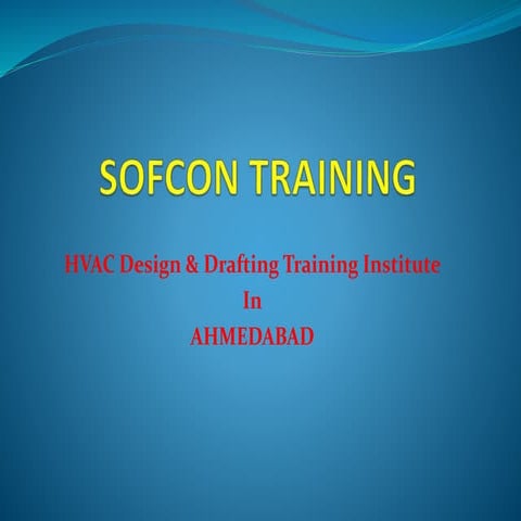 HVAC Training in Ahmedabad By SOFCON | PPTX