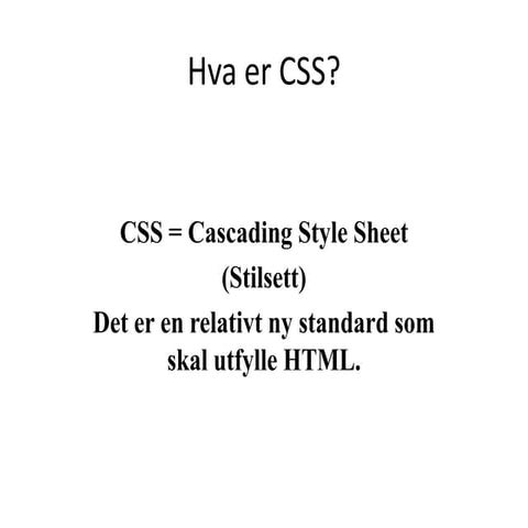 Hva er css? | PPT