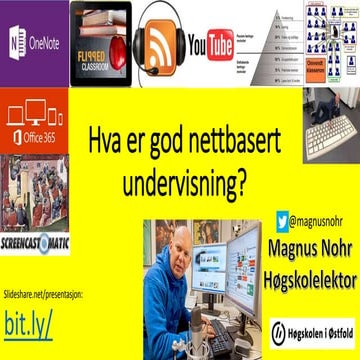 Hva er god nettbasert undervisning? | PPTX