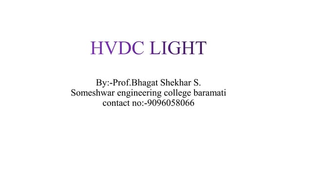 Hvdc light application in renewable energy | PPTX