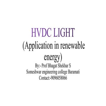 Hvdc light application in renewable energy | PPTX