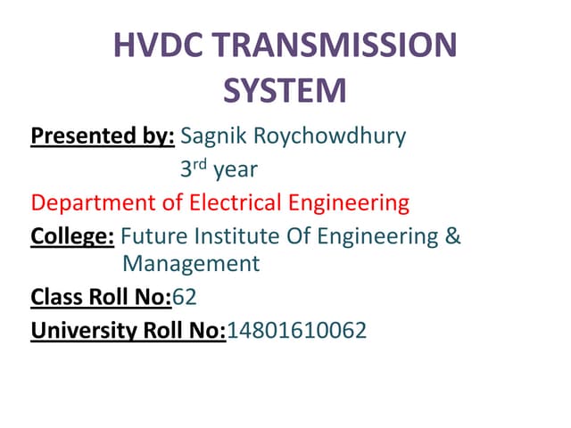HIGH VOLTAGE DISTRIBUTION SYSTEM(HVDS). | DOCX